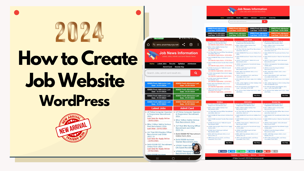 How create sarkari Result website in WordPress 2024 - Professional ...